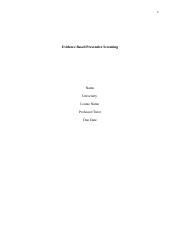 EBP PRACTICE Docx Evidence Based Preventive Screening Name University Course Name