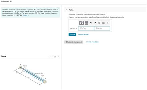 Solved Problem 591 The A992 Steel Shaft Is Made From Two