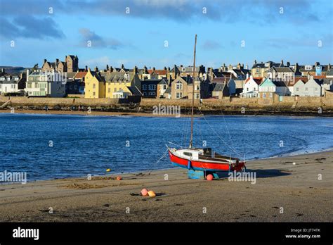 Seafront At Scottish Coastal Town Of Elie In East Neuk Of Fife