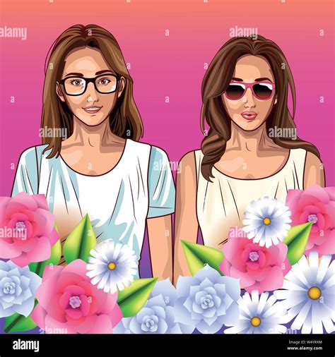 Pop Art Women Models Smiling Cartoon Stock Vector Image And Art Alamy