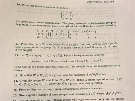 solved chapter 3 groups 10 prove that the set of matrices