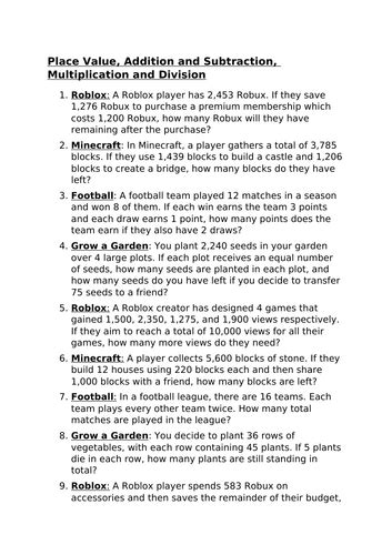 Fun Math Problems Teaching Resources