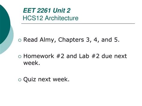 Ppt Eet 2261 Unit 2 Hcs12 Architecture Powerpoint Presentation Free Download Id 2556444