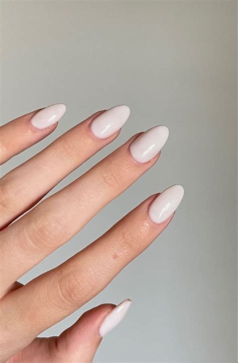 Milky White Nails Simple Gel Nails Chic Nails Neutral Nails