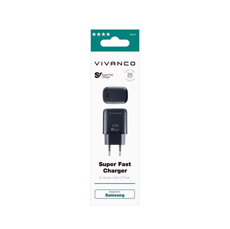 VIVANCO Super Fast Charger USB Type C Ladegerät Samsung Schwarz von