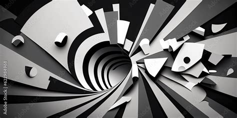 Abstract Monochromatic Deconstructivism Wallpaper Background Stock