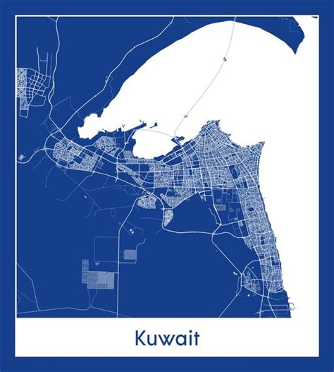 Premium Vector Kuwait Kuwait Asia City Map Blue Print Vector Illustration