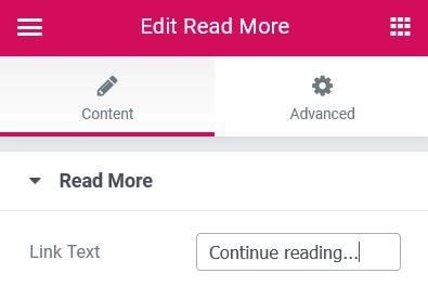 Read More Widget Elementor