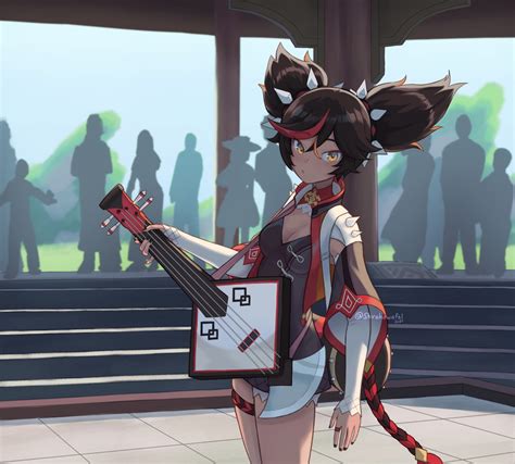 Xinyan Genshin Impact Drawn By Shirakawafel Danbooru