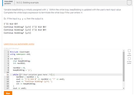 Solved ACTIVITY 16 3 2 Bidding Example Variable Chegg