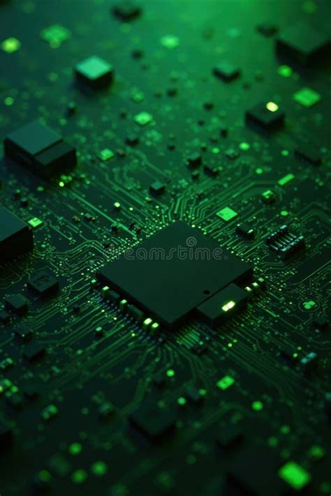 Dark Green Circuit Board Texture Abstract Tech Design Technology Pcb Intricate Stock