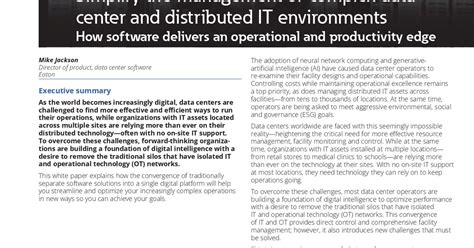 Simplify The Management Of Complex Data Center And Distributed IT