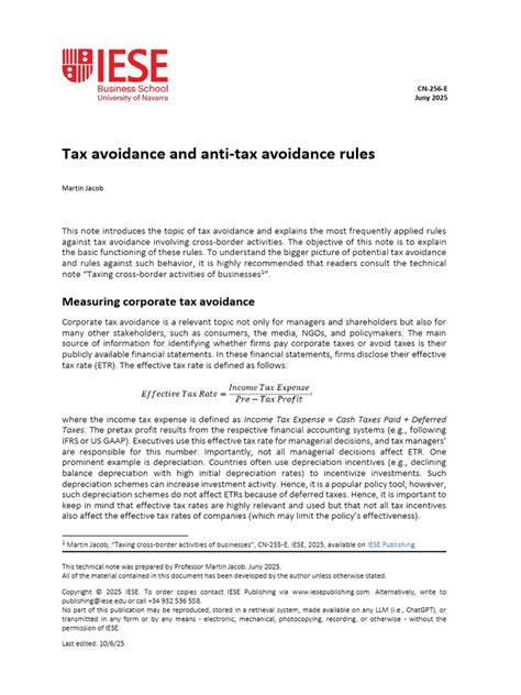 Tax Avoidance And Anti Tax Rules Explained Pdf Taxes Corporate Tax