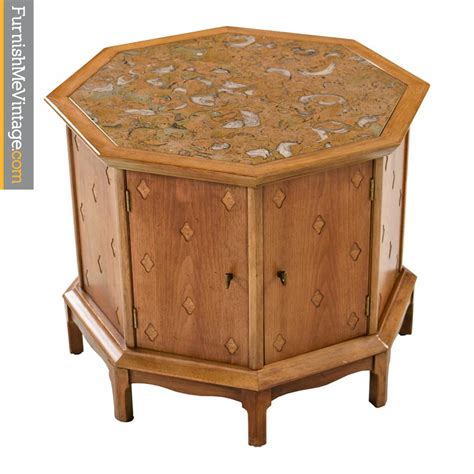 Thomasville Horizon Commode Cabinet Marble Top With Brass Pulls
