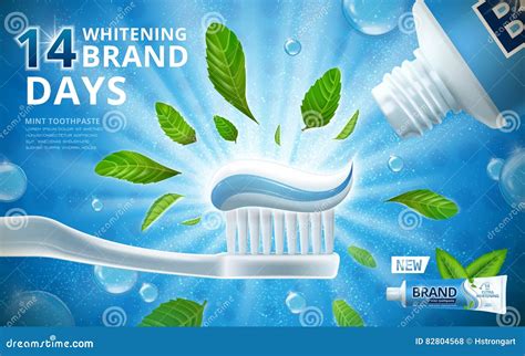 Whitening Toothpaste Ad Realistic Clean And Dirty Tooth On Blue