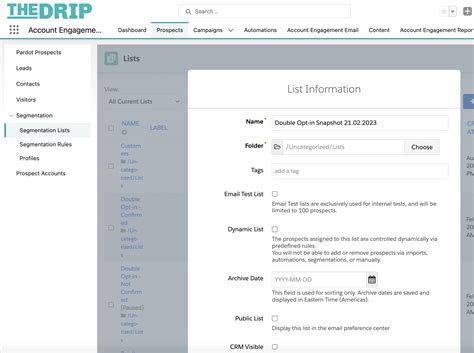 How To Generate Dynamic List Snapshots In Account Engagement Pardot