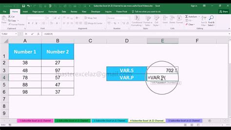 Vars Vs Varp Statistical Function With Example In Ms Office Excel