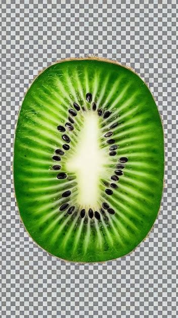Kiwi Slices Front View Full Length Isolate On Transparency Background