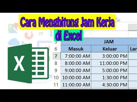 Cara Menghitung Jam Kerja Di Excel YouTube