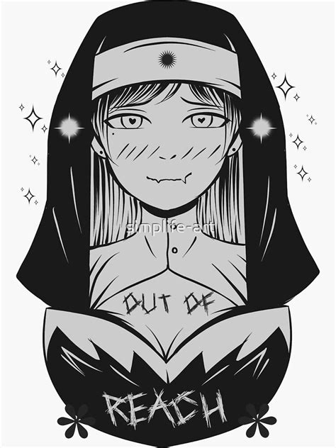 Anime Nun Sticker By Simplife Art Redbubble
