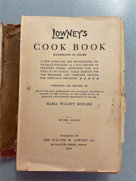 1908 Lowneys Cook Book Etsy