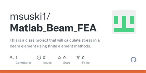 Github Msuski1matlabbeamfea This Is A Class Project That Will