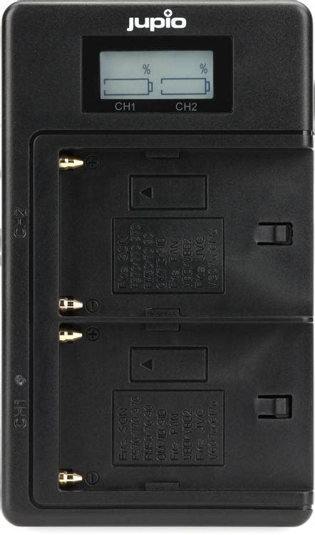 Jupio USB Dedicated Duo Charger LCD For Sony NP FM50 NP F550 F750 F970
