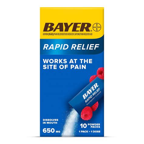 Bayer Rapid Relief Powder Packs Raspberry