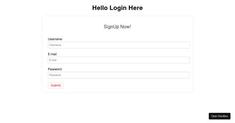 Formvalidation Codesandbox