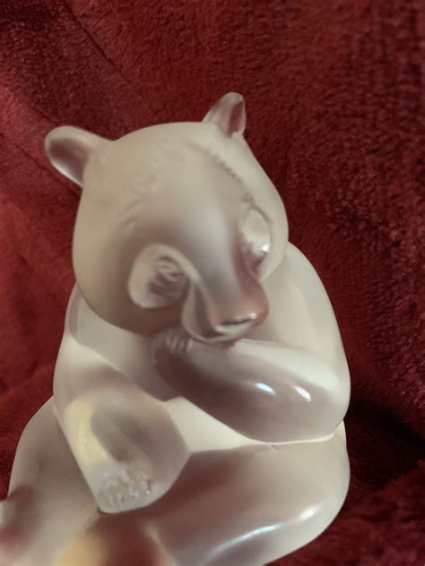 Lalique Crystal Frosted Glass Panda Signed Etsy
