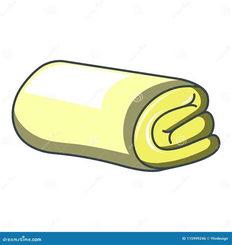 Icono Doblado Amarillo De La Toalla Estilo De La Historieta