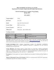 Introduction To Computer Programming For Engineering Course Hero
