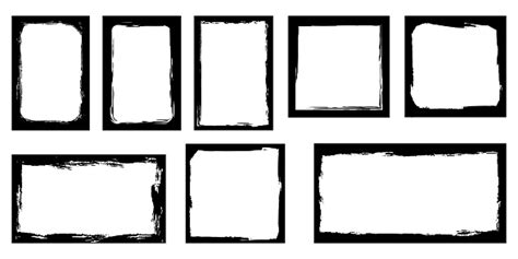 직사각형 그런지 프레임 고르지 않게 긁힌 테두리가 있는 정사각형 창 레트로 스타일 비네트 개체 그룹에 대한 스톡 벡터 아트 및 기타 이미지 Istock