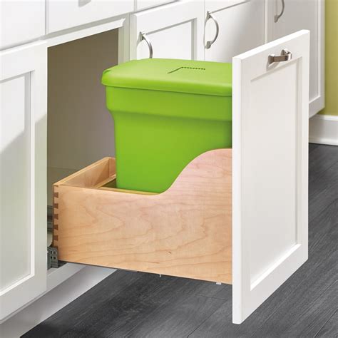 Rev A Shelf WCSC CP Bottom Mount Compost Trash Pull Out With Compost Bin Wood Blum Soft