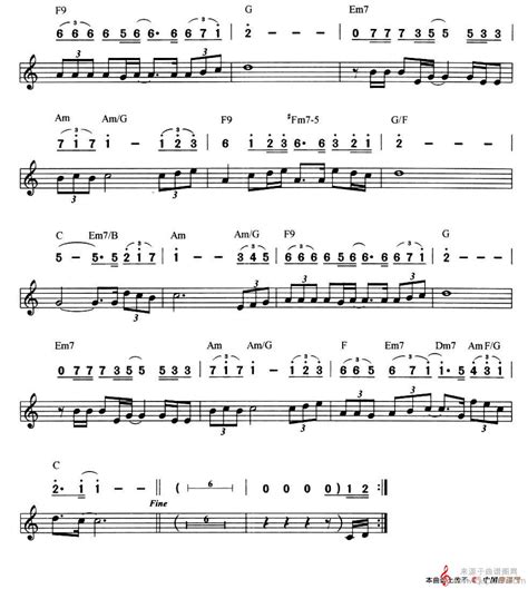 听海口琴曲演奏简谱C调 口琴曲谱 曲谱图网