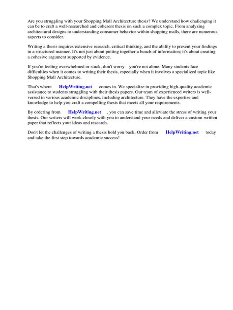 Shopping Mall Architecture Thesis Pdf