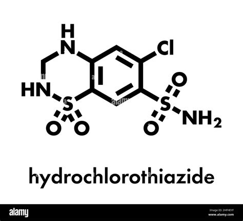 Hydrochlorothiazide Diuretic Drug Molecule Skeletal Formula Stock Vector Image And Art Alamy