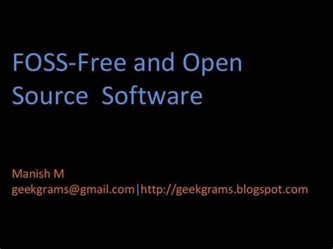 Foss Free And Open Source Software