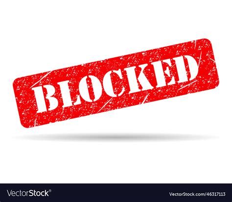 Blocked Stamp Symbol Shadow Label Sticker Sign Vector Image