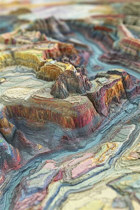 a layered 3d terrain map showing river systems with gis data overlays