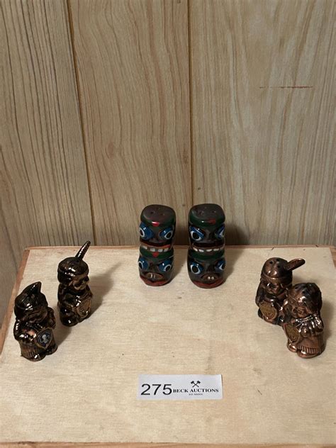 Collection Of Indigenous Salt N Pepper Shakers Beck Auctions Inc