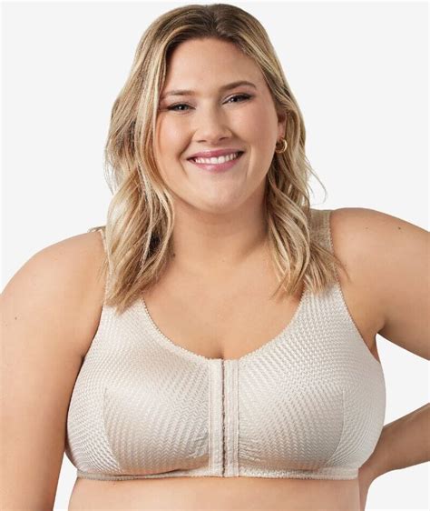 Leading Lady Marlene Wire Free Front Close Comfort Bra Biege Big