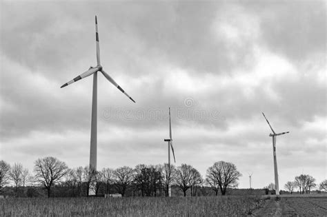 Windmill For Power Production Offshore Windmill Farm Wind Turbines Windmill View Stock Image