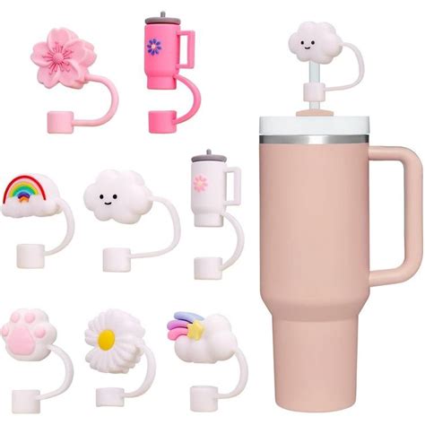 Jual Penutup Sedotan Imut Anti Debu Kotoran Silikon Kaca Stainless Tutup Lucu Warna Dust Proof