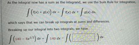 Solved As The Integral Now Has A Sum As The Integrand We