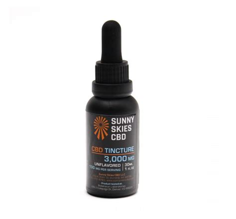 Sunny Skies Cbd Isolate Tincture Unflavored 3000 Mg Hemp World