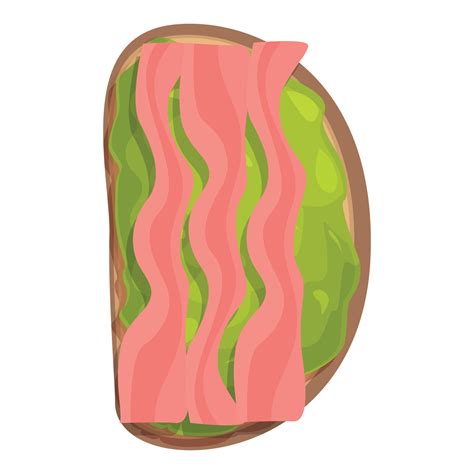 Bacon Avocado Toast Icon Cartoon Vector Bread Slice 19832956 Vector Art At Vecteezy
