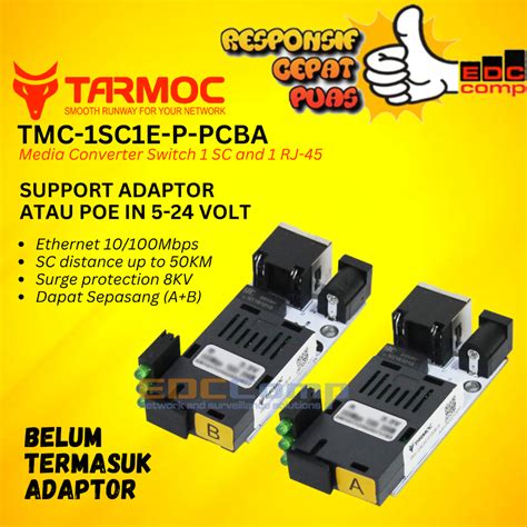 Jual Tarmoc TMC SC E P PCBA Media Converter FO LAN FO LAN Mbps POE IN Volt