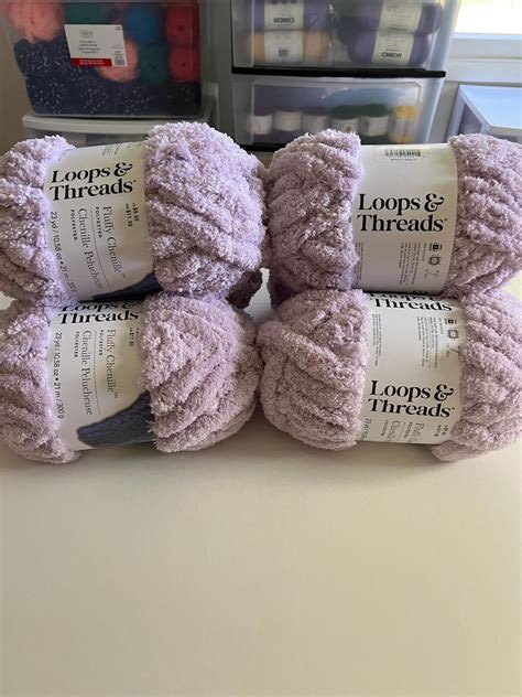 Loops And Threads Fluffy Chenille Color Lilac Etsy