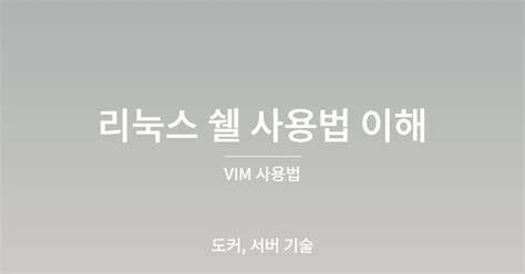 리눅스 쉘 사용법 이해 Vim 사용법
